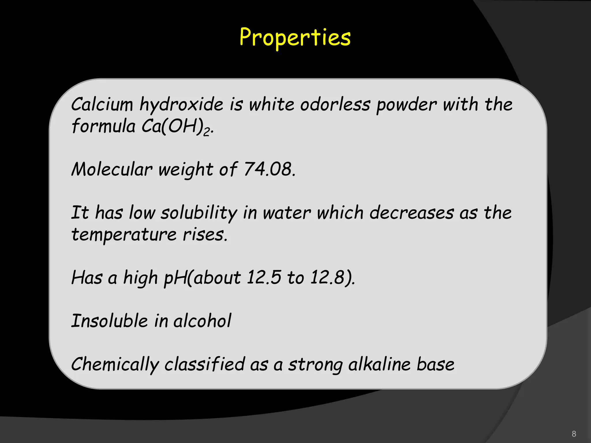 CALCIUM HYDROXIDE in Dentistry | PPTX