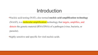 NAT nucleic acid amplification technology Testing- Reverse ...