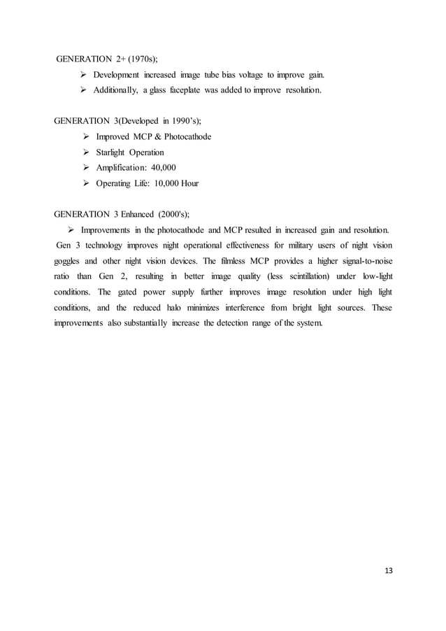 seminar report on night vision technology | PDF