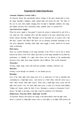 seminar report on night vision technology | DOCX