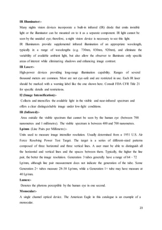 seminar report on night vision technology | DOCX