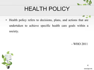 Health policy in developing countries | PPTX