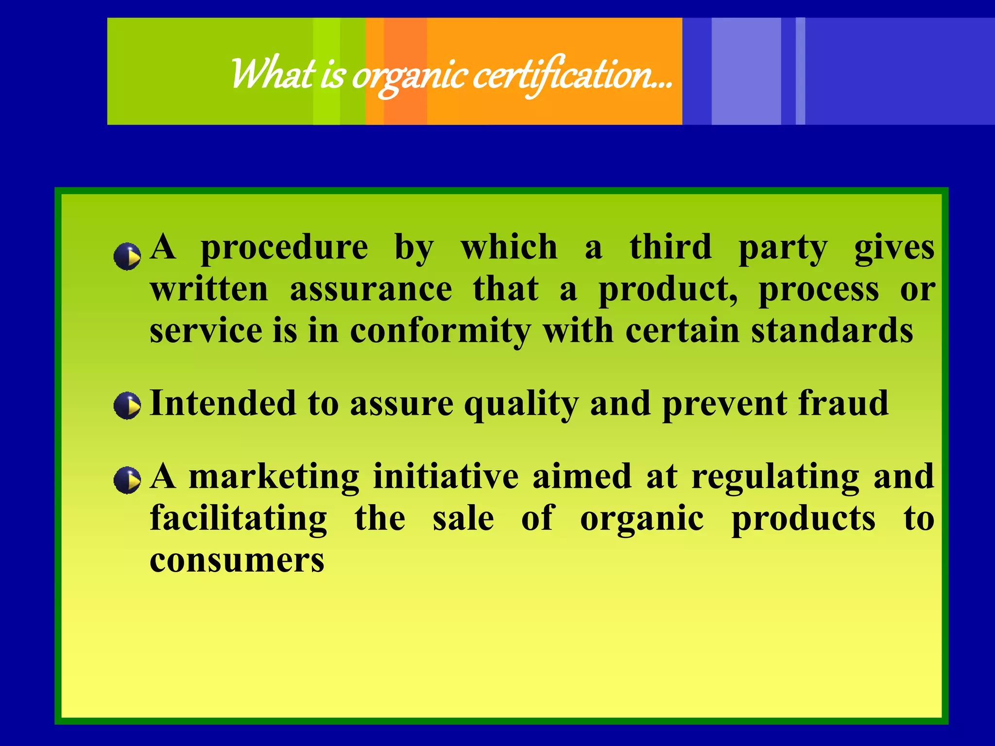 organic certification | PPT