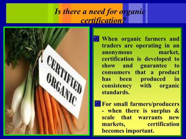 organic certification | PPT
