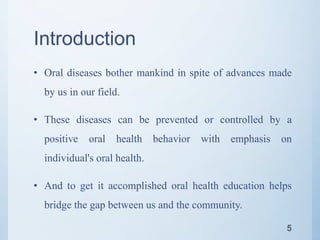Behavioural models in oral health education | PPTX