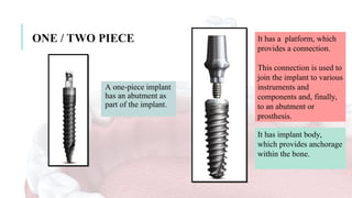 BASICS OF IMPLANTOLOGY- IMPLANT SURFACE TOPOGRAPHY COMPONENTS PARTS AND ...