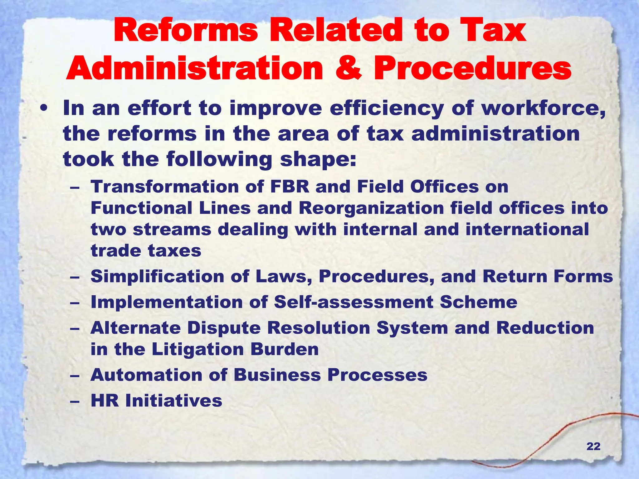 Seminar125 about reforms and tax related | PPT