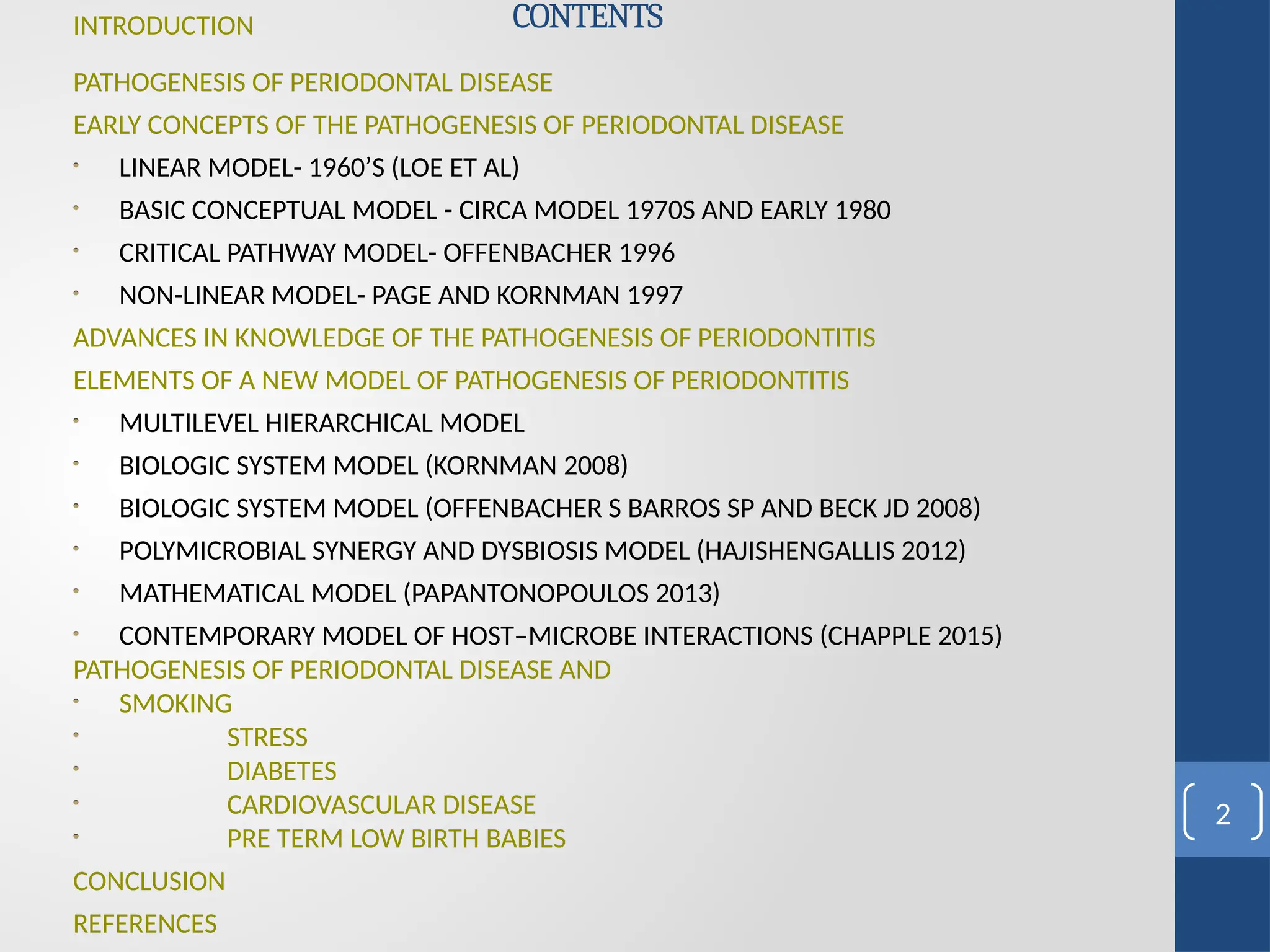 Different Models of pathogenesis in Periodontics | PPTX