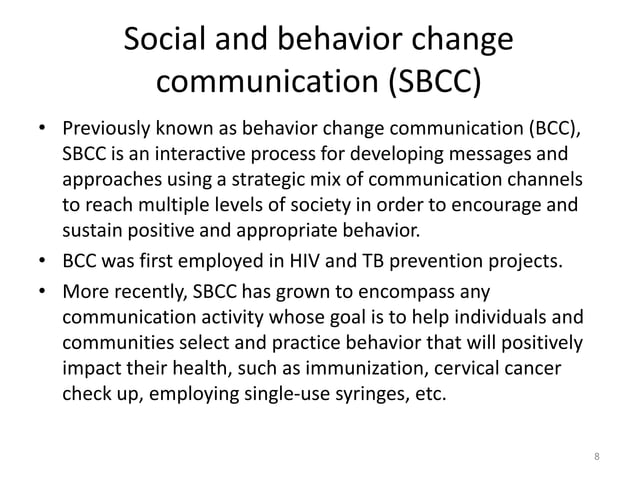 social and behavior change communication approach in public health | PPTX