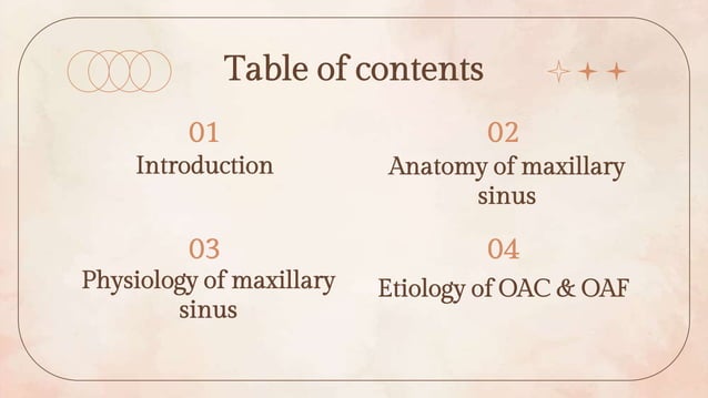 SEMINAR 13 - OAC AND OAF - introduction , surgical anatomy of maxillary ...