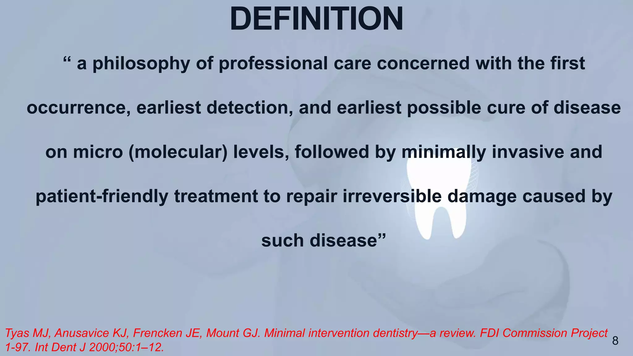 MINIMAL INTERVENTION DENTISTRY | PPTX