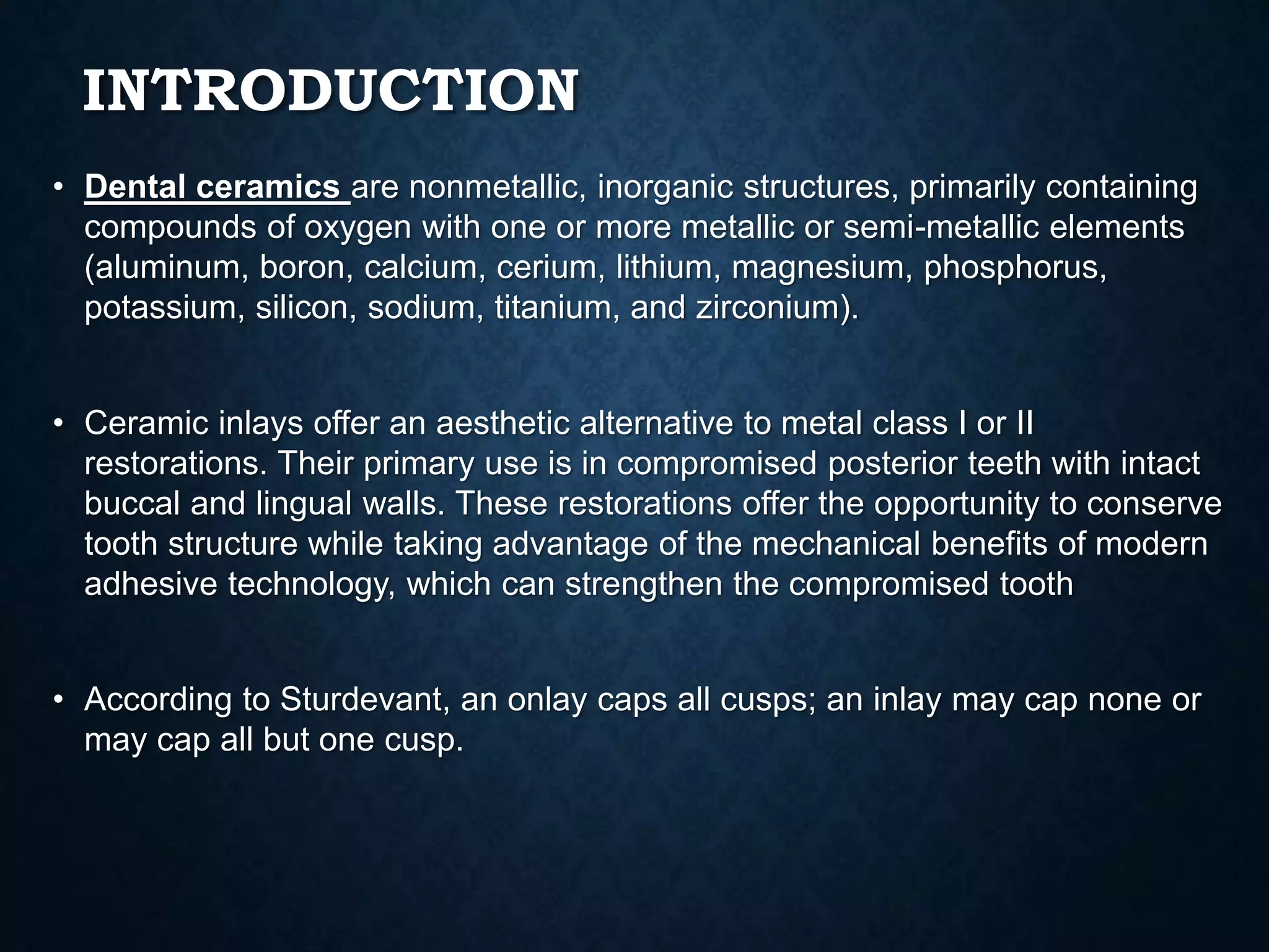 Ceramic inlays and onlays | PPTX