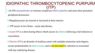 Platelet disorders- qualitative and quantitative | PPTX