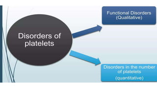 Platelet disorders- qualitative and quantitative | PPTX