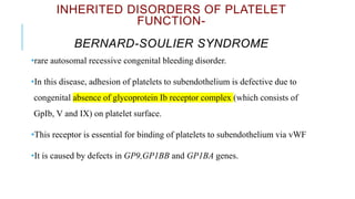 Platelet disorders- qualitative and quantitative | PPTX