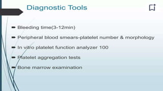 Platelet disorders- qualitative and quantitative | PPTX