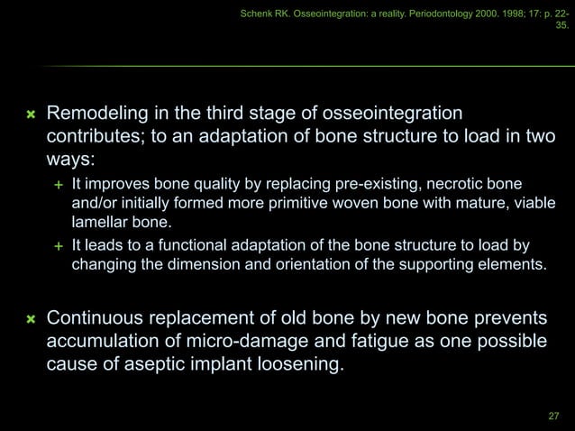 Osseointegration part 1 | PPTX | Bone and Joint Conditions | Diseases ...