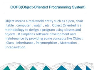 Java OOP Concept | PPT