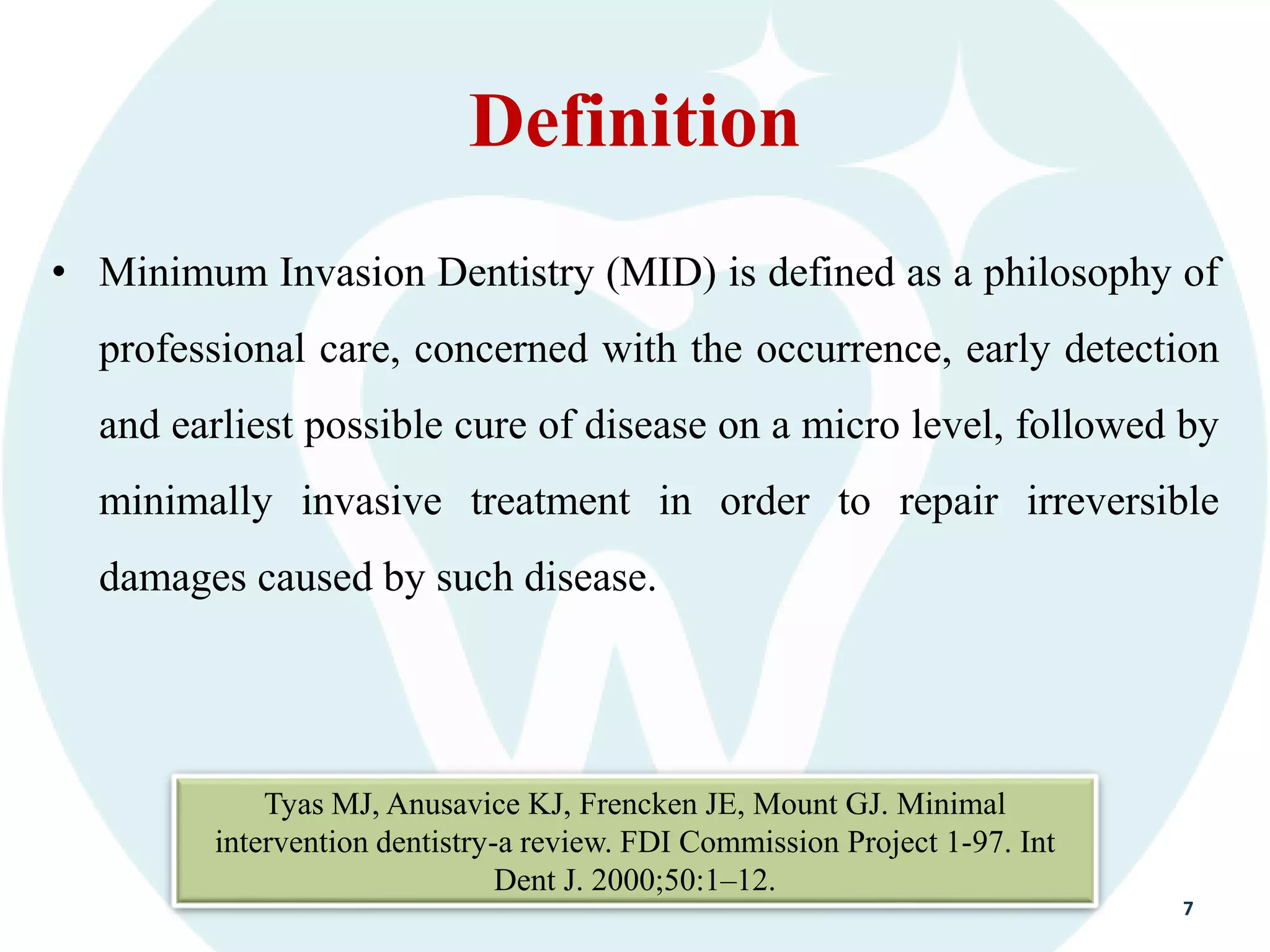 Minimal Invasive Dentistry | PPTX