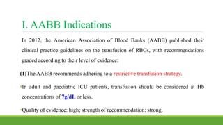 Transfusion support in Surgery- elective surgery, cardiac surgery ...