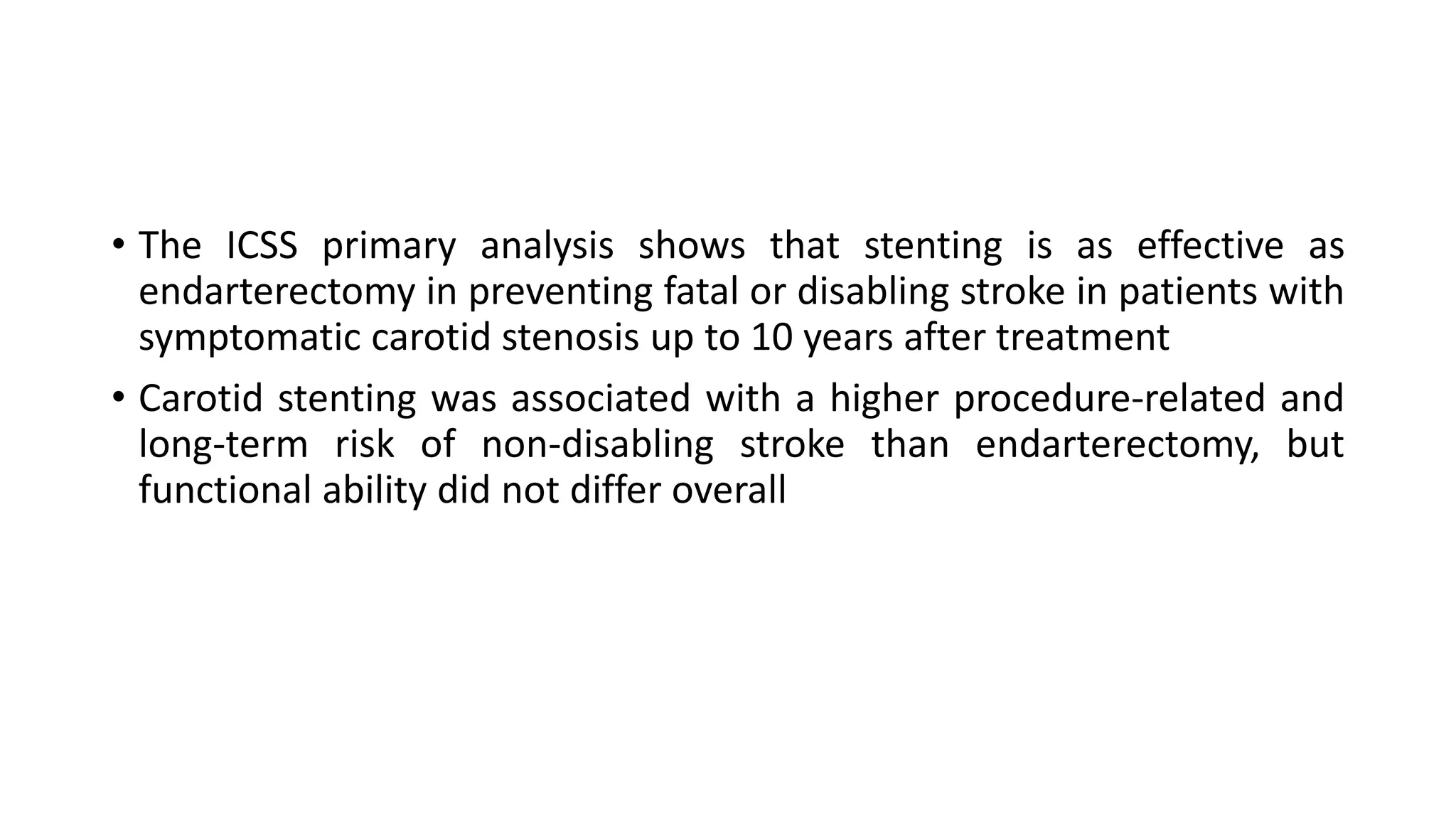 Carotid endarterectomy versus carotid stenting | PPTX | Heart and ...