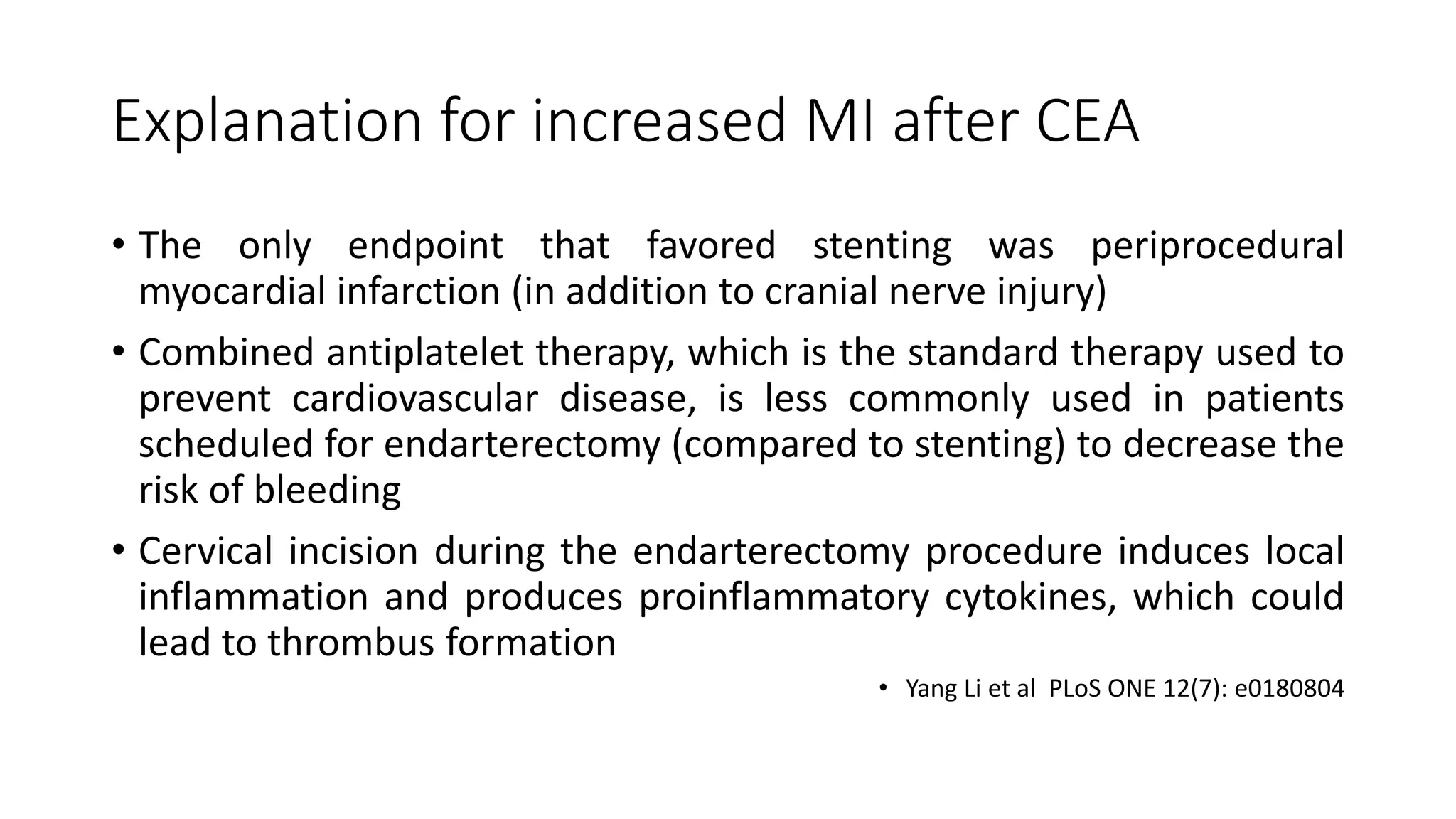Carotid endarterectomy versus carotid stenting | PPTX | Heart and ...