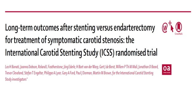 Carotid endarterectomy versus carotid stenting | PPTX | Heart and ...