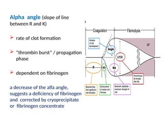 Thromboelastography- r value k value LA30 maximum amplitude | PPTX