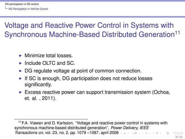 Distributed Generation Operation for Distribution System Volt/Var Control | PDF | Gas and ...