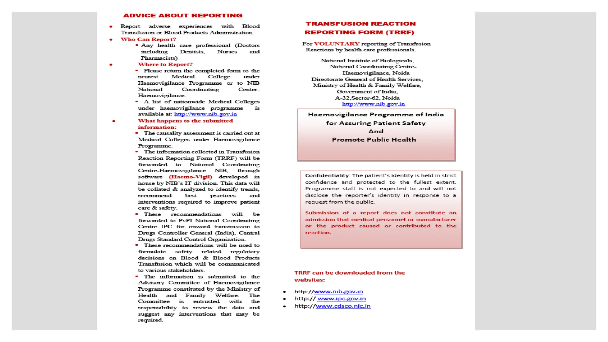 Hemovigilance and donorvigilance programme of india | PPTX