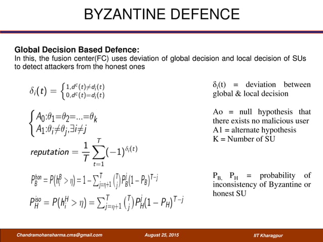 Byzantine Attack And Defense In Cognitive Radio Network Ppt