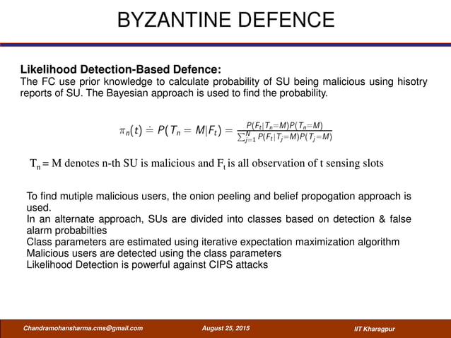 Byzantine Attack And Defense In Cognitive Radio Network Ppt