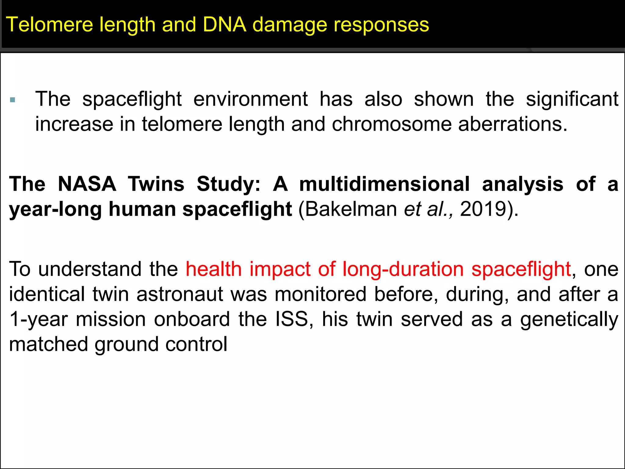 DNA Damage and Responses in Space | PPTX