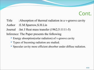 Solar air heater: Design and development of solar air heater | PPT