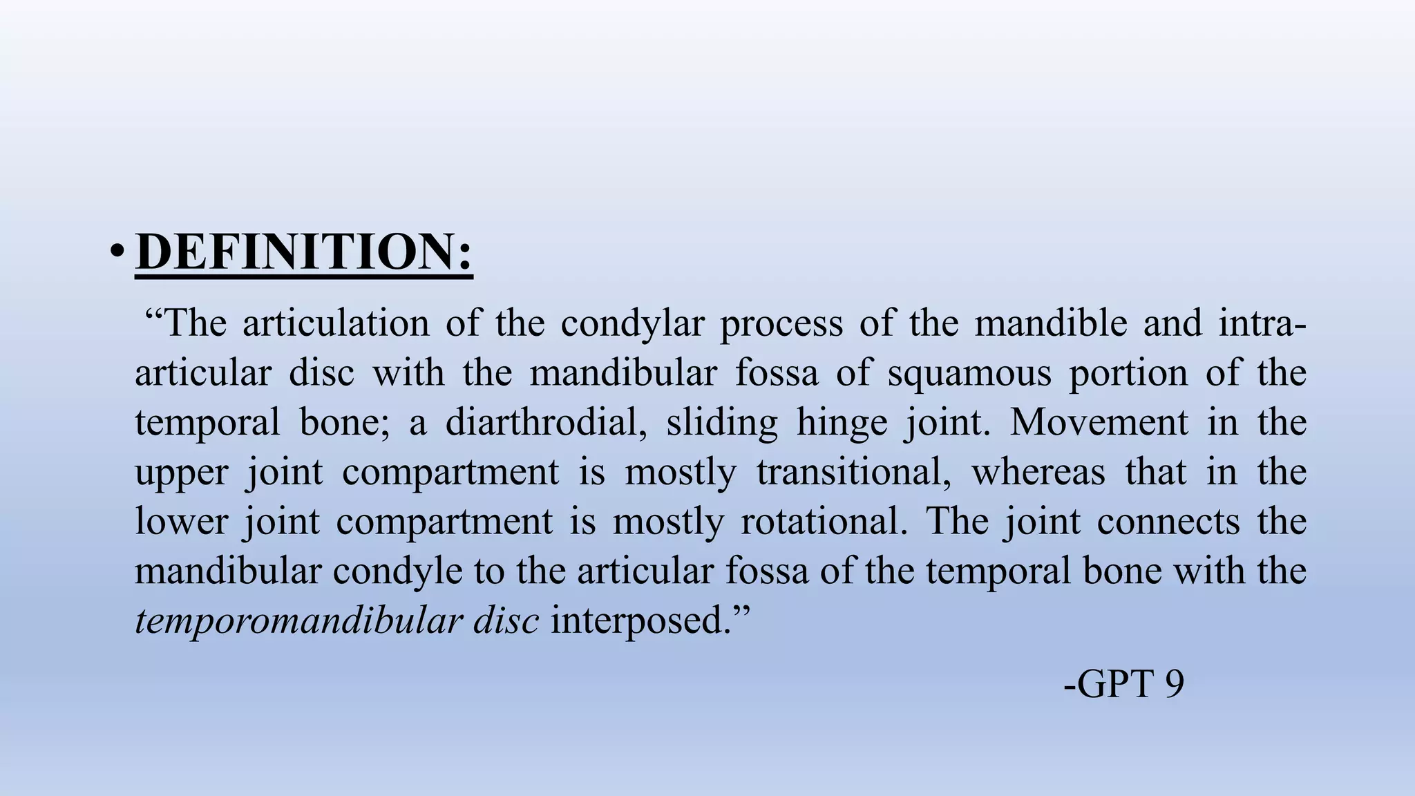 Temporomandibular Joint (Anatomy) | PPTX