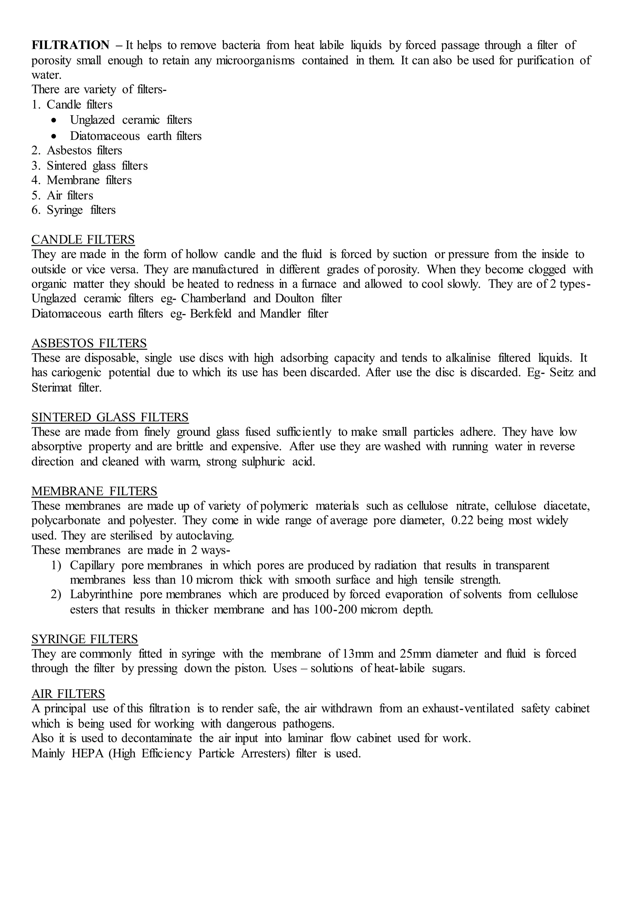 Physical methods of Sterilisation | DOCX