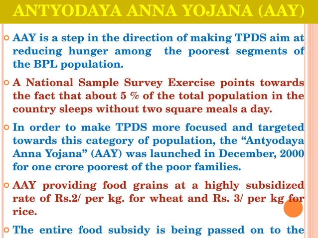 Food Security and PDS system in India | PPT | Agriculture | Industries
