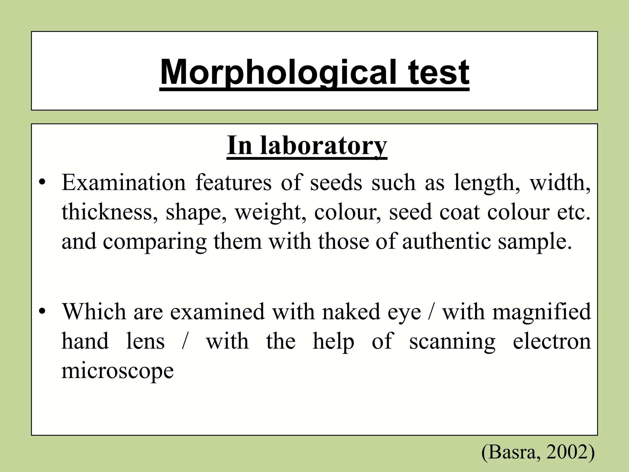 Methods of genetic purity testing | PPT