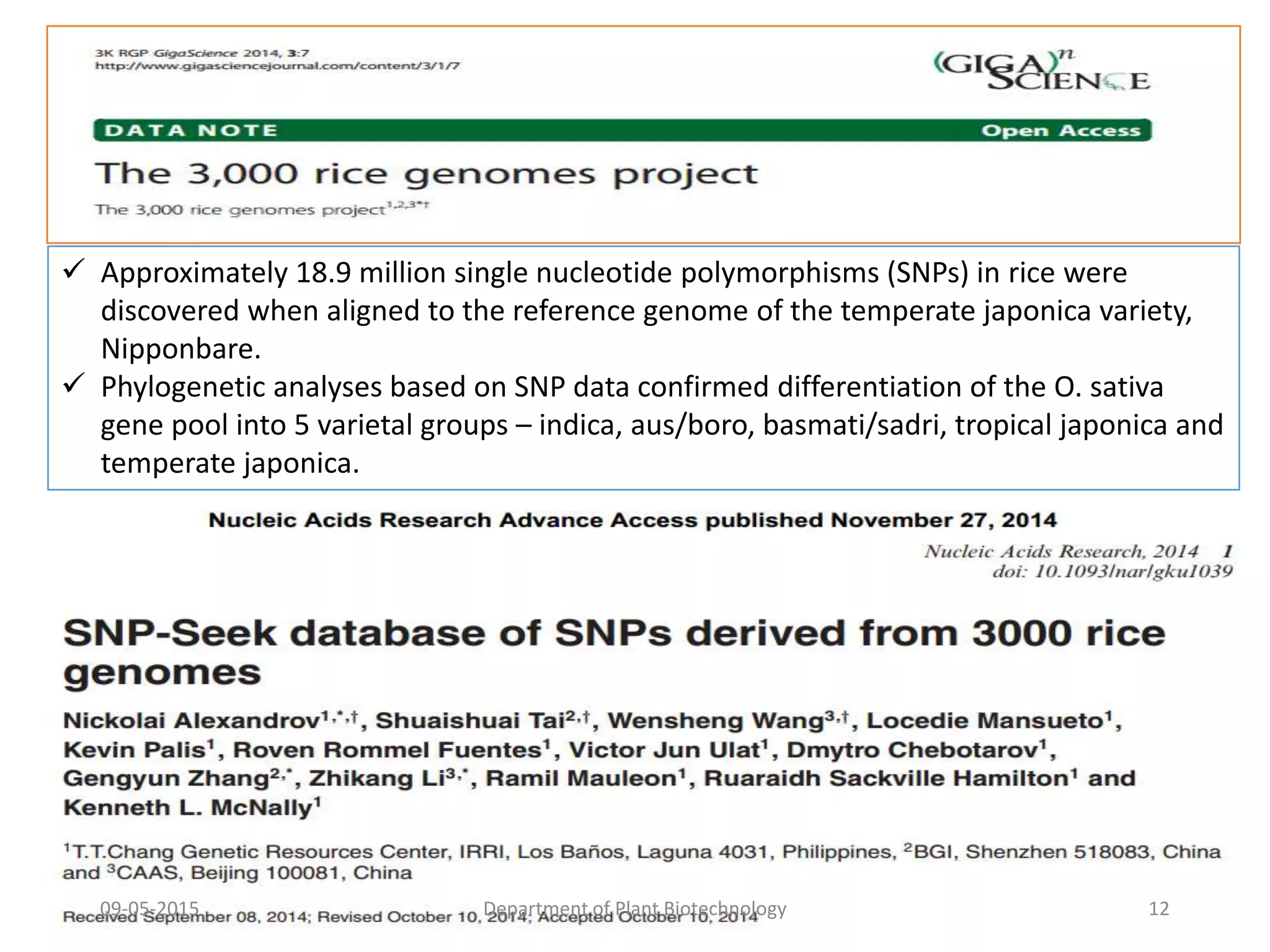 SNp mining in crops | PPTX