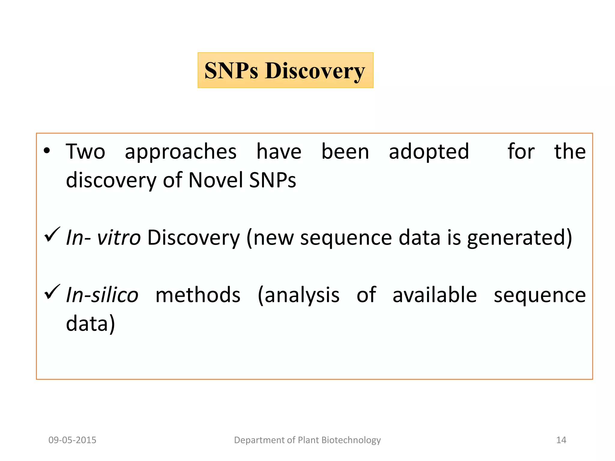SNp mining in crops | PPTX