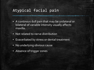 Differential Diagnosis of Oral & Maxillofacial Pain | PPTX