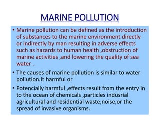 WATER POLLUTION AND MARINE POLLUTION | PPTX
