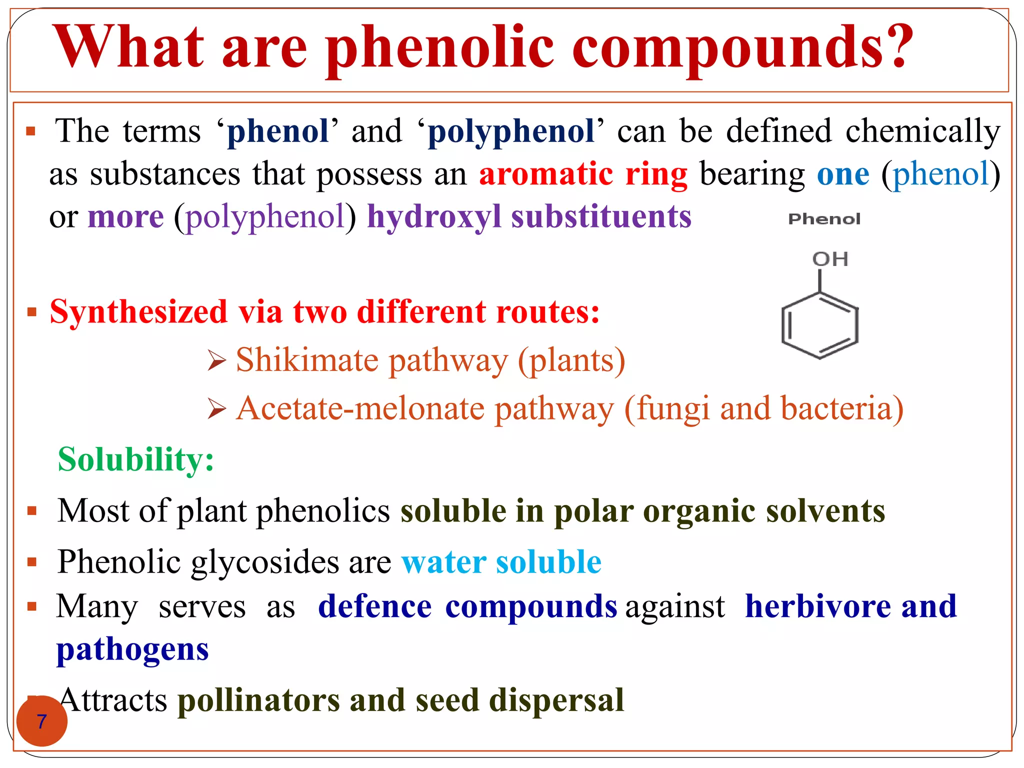 Role of phenols in plant defence | PPTX