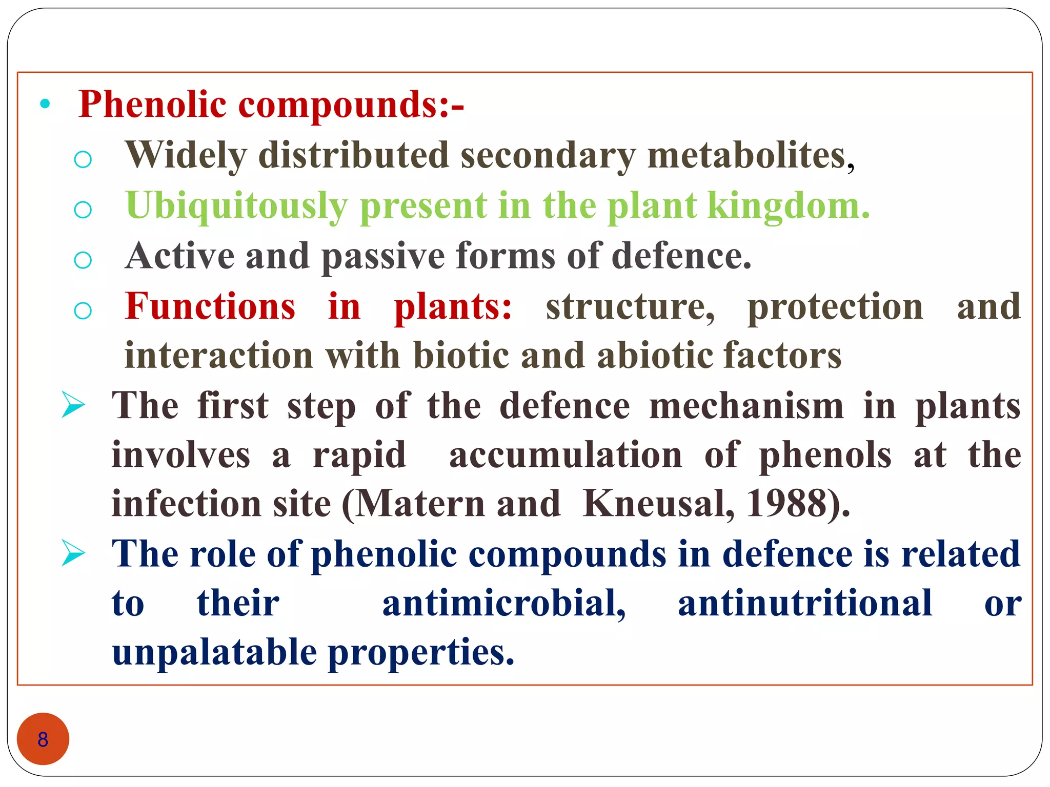 Role of phenols in plant defence | PPTX