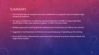 Large-scale Video Classification with Convolutional Neural Network | PPTX