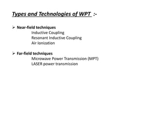 WIRELESS POWER TRANSMISSION | PPTX