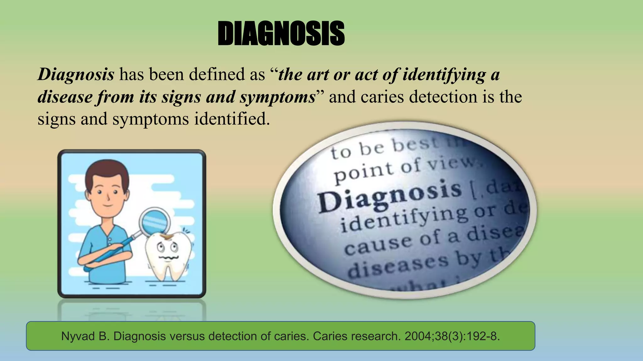 Recent advances in dental caries diagnosis | PPTX