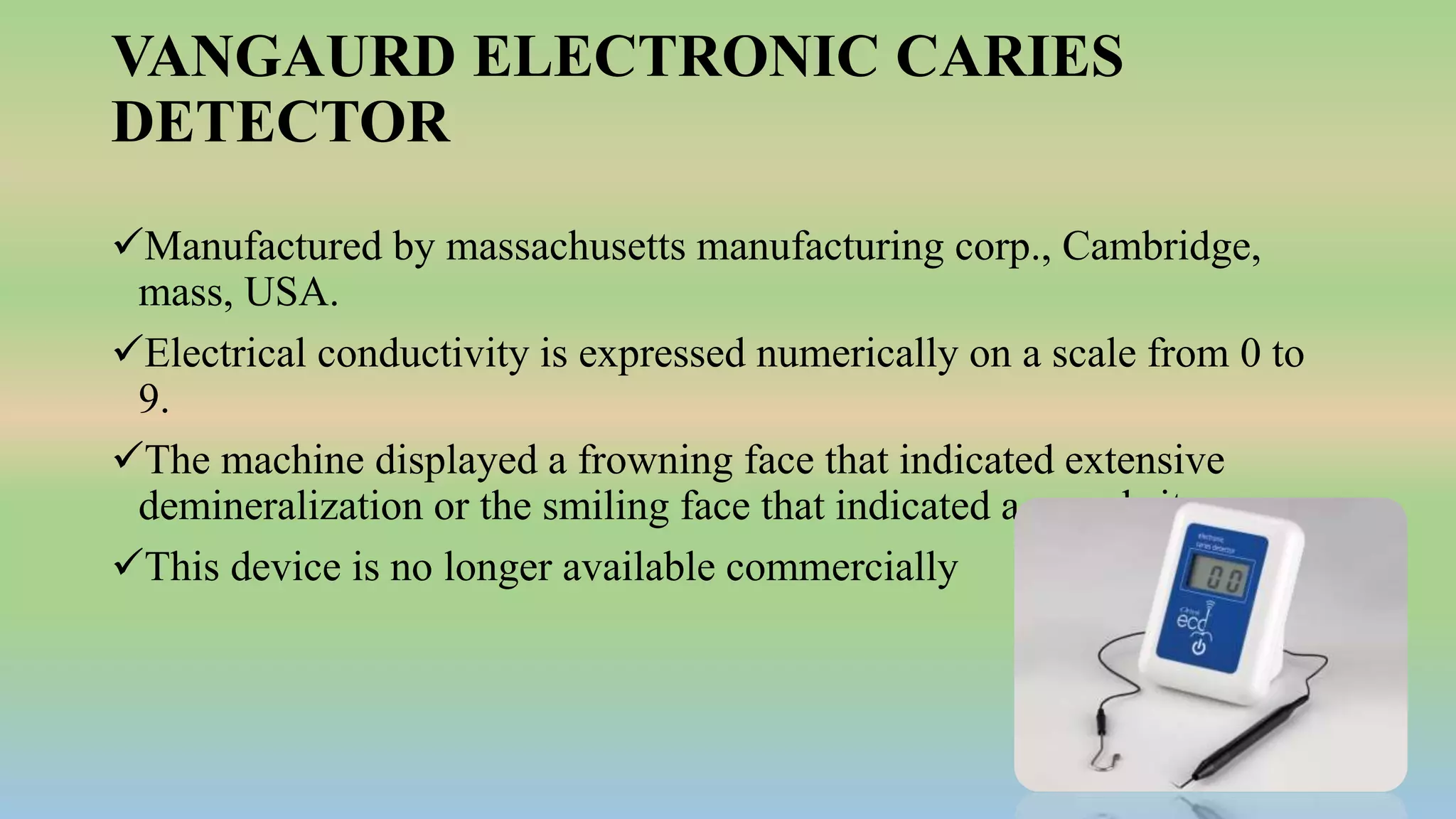 Recent advances in dental caries diagnosis | PPTX