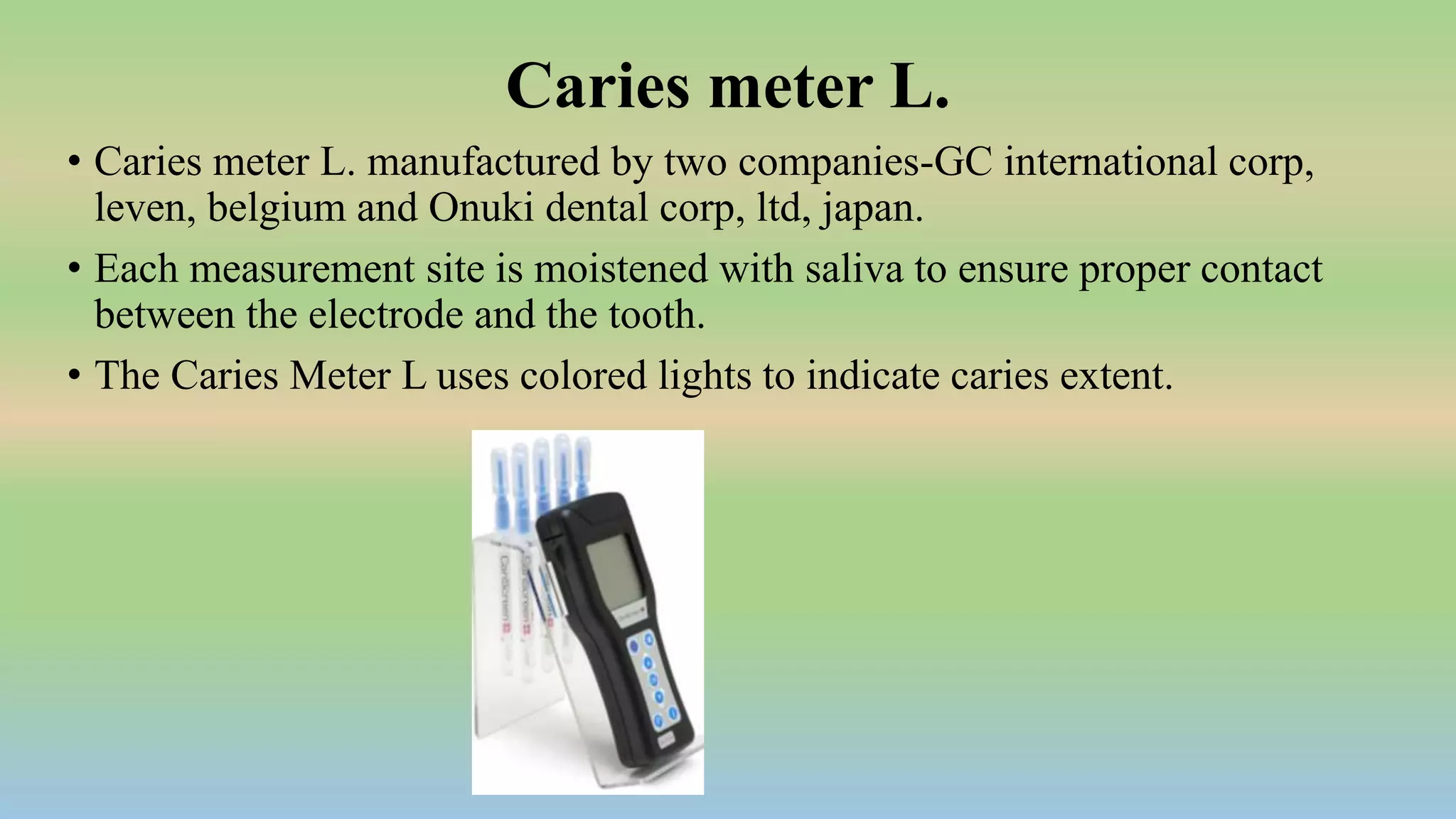 Recent advances in dental caries diagnosis | PPTX