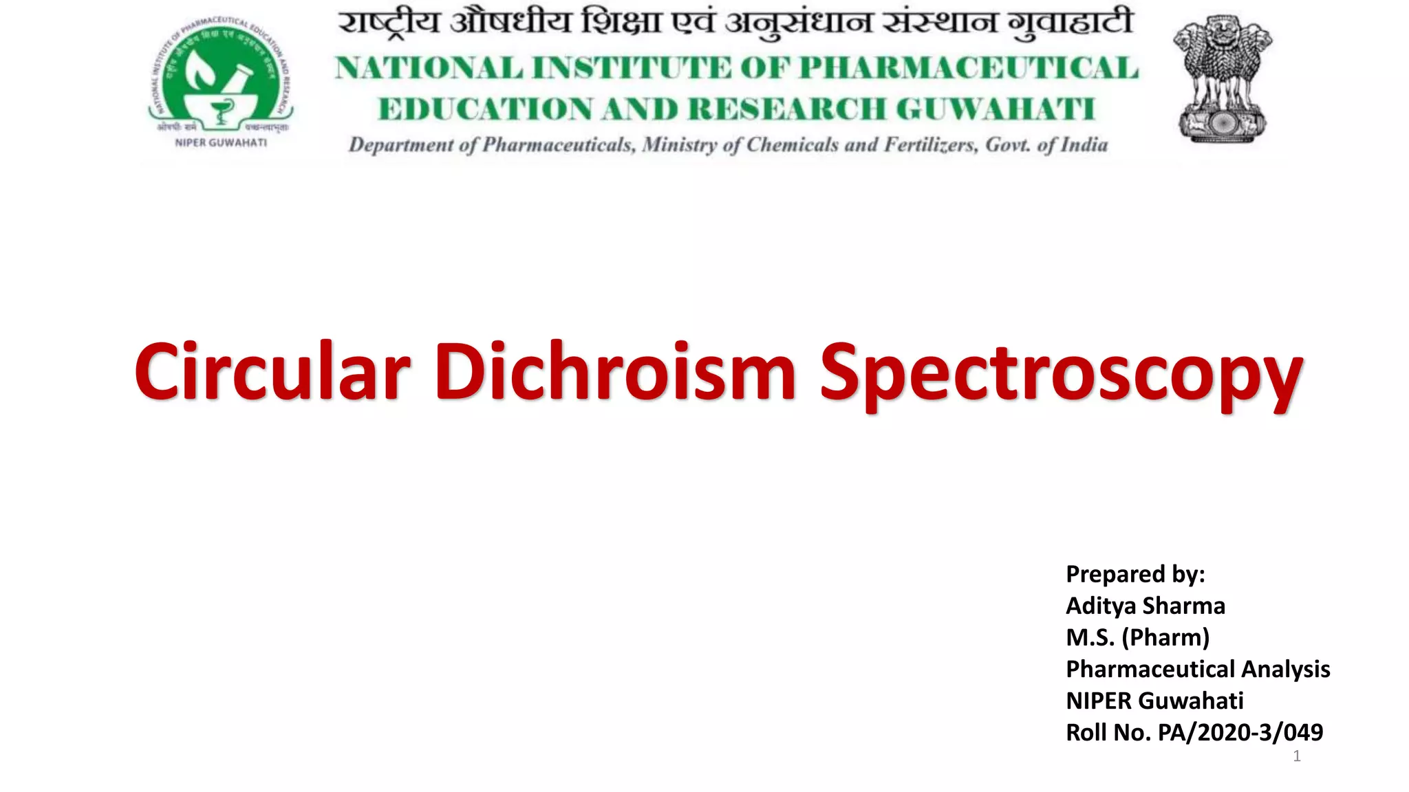 Circular Dichroism Spectroscopy | PPTX
